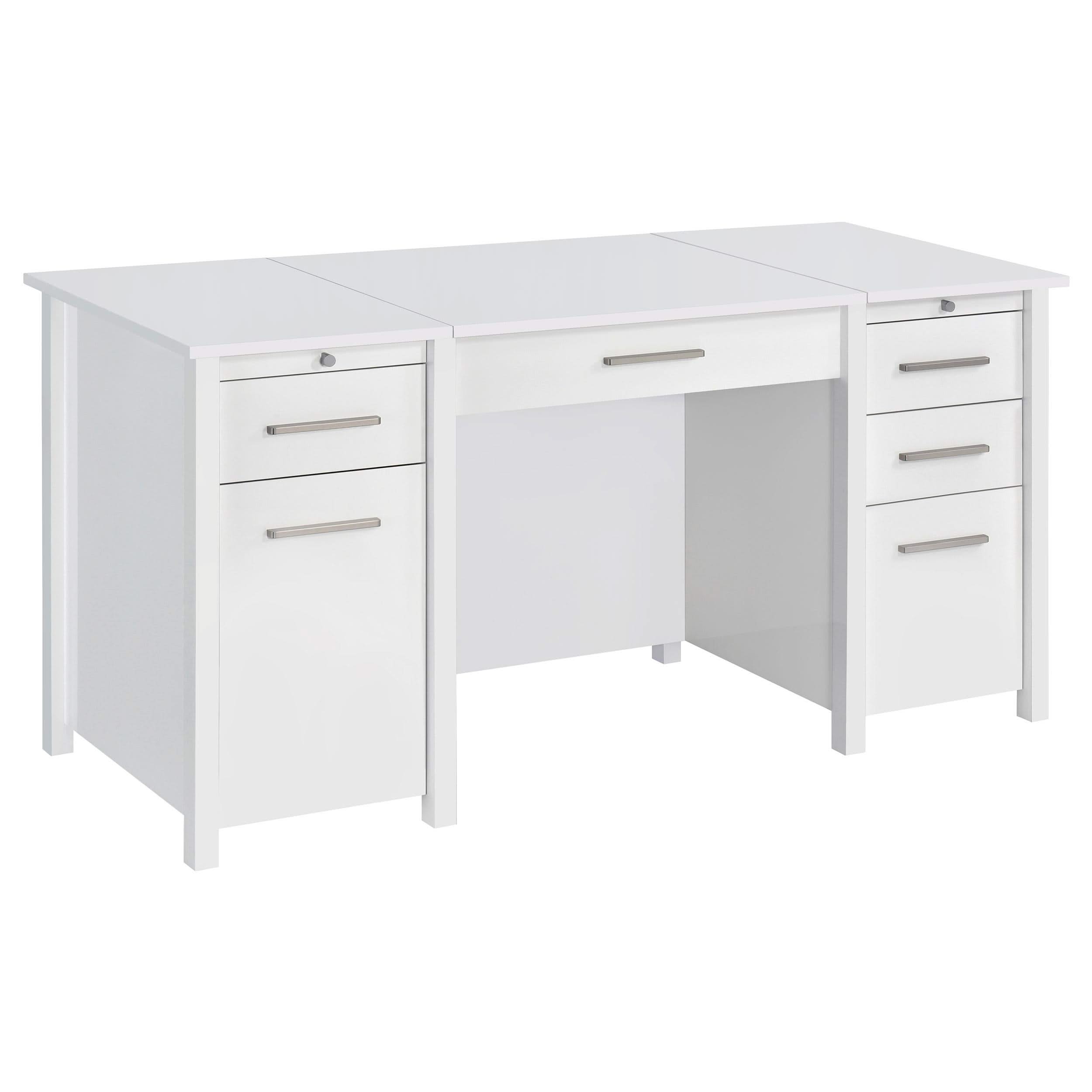 Dylan 60-inch 4-drawer Lift Top Office Desk White High Gloss – Mikano ...